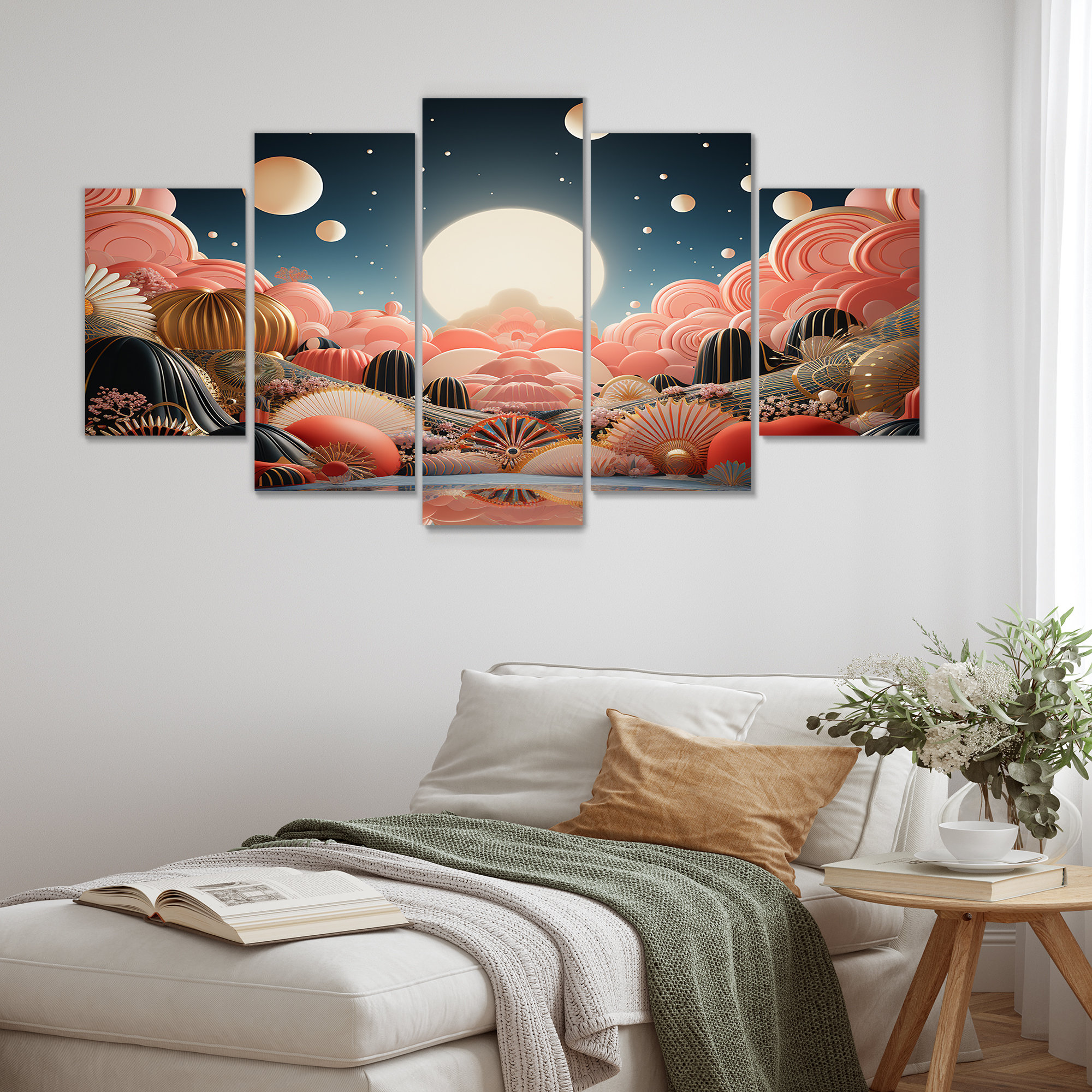 Ivy Bronx Sublime Moonlight Fantasies - Abstract Landscape Wall Art 5 ...