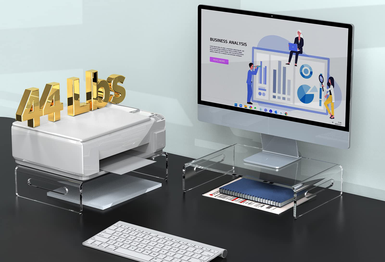 Inbox Zero 2 Pack Monitor Stand Riser, Acrylic Monitor Stand For ...