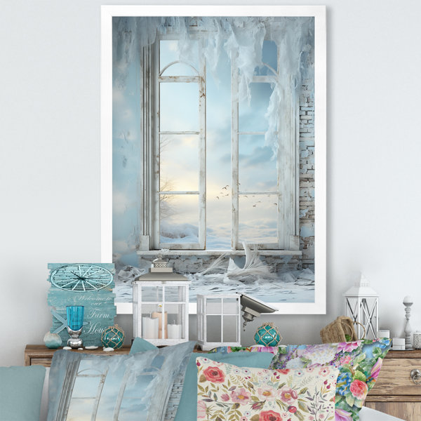 Lark Manor Winter Window Frozen Glass I - Winter Landscape Wall Art ...