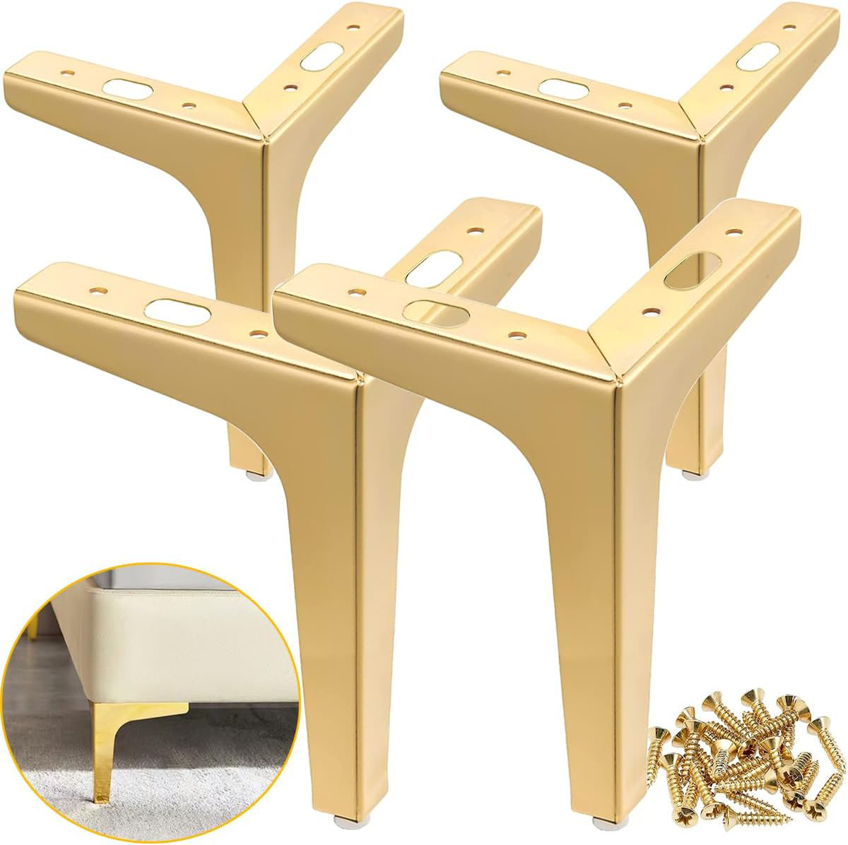 WKING Heavy Duty Metal Furniture Legs, Modern Triangle Design ...