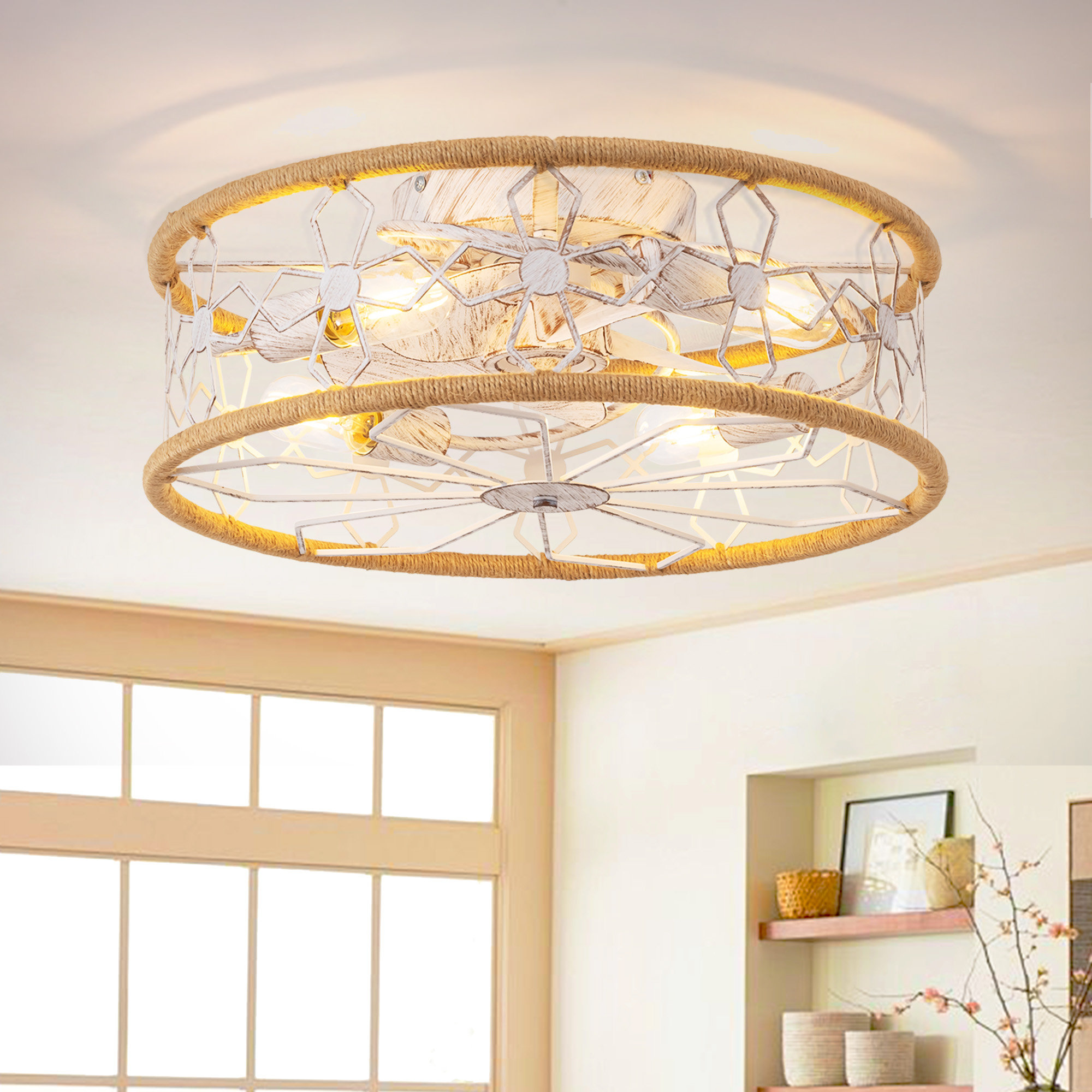 Breakwater Bay 20" Vintage Caged Ceilling Fan With Remote Control | Wayfair