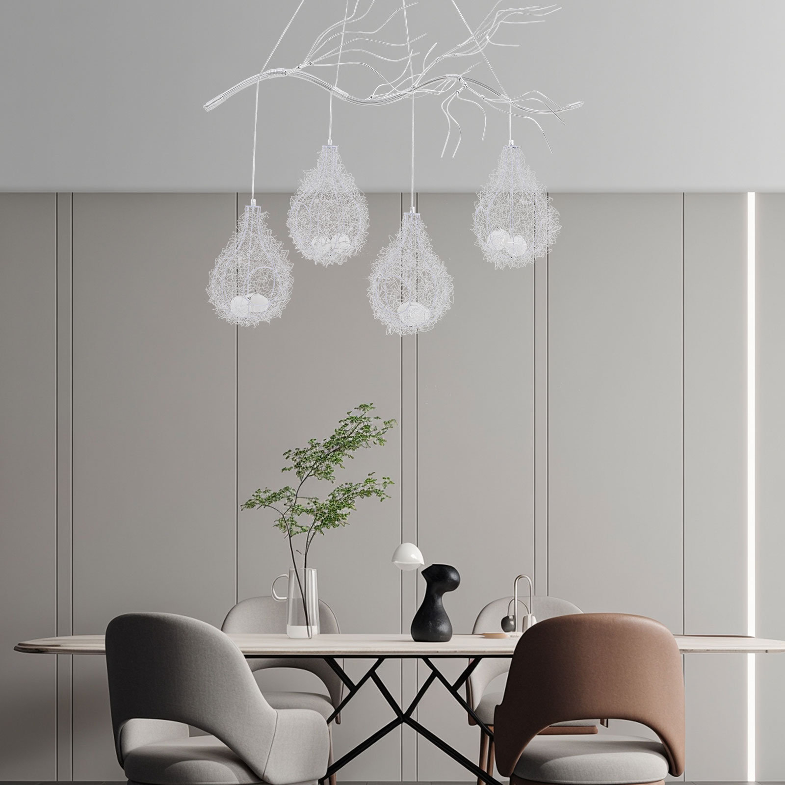 Ivy Bronx 39.3" Creative Bird's Nest Chandelier Gorgeous Ceiling Lamp ...