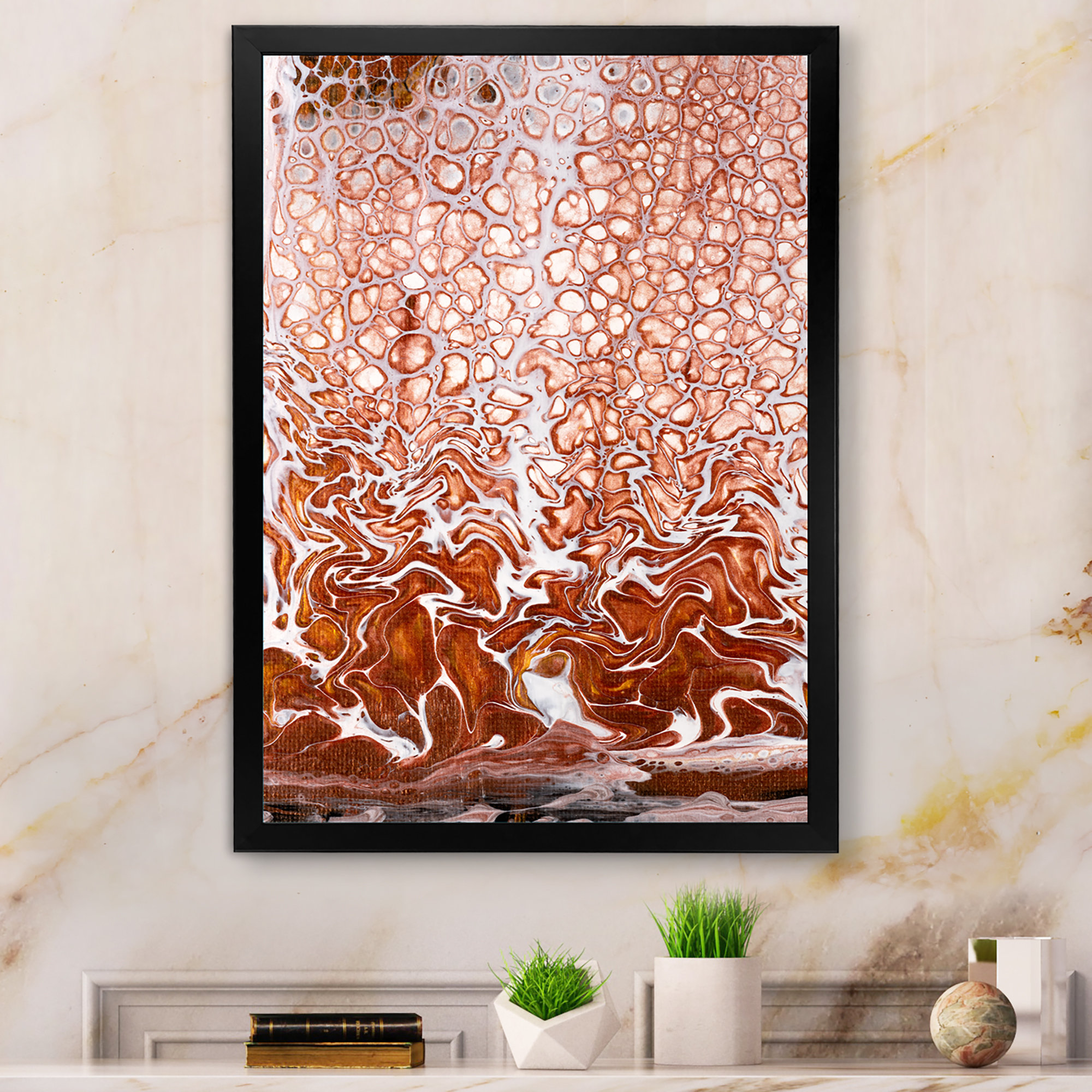 Wrought Studio Brown White And Black Flowing Foam Marble II - Modern ...