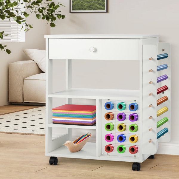 Decofy 23.6'' x 14.2'' Craft Table Organizer with Wheels for Cricut ...