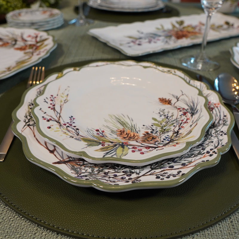 Certified International Winters Forest Set of 4 Dinner Plate 11 ...