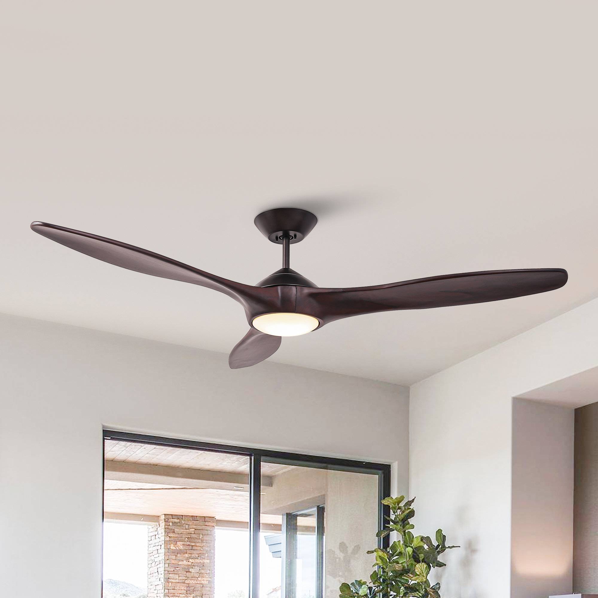 Wrought Studio Farmhouse 60" 3-Blade Propeller LED Wall Control Ceiling ...