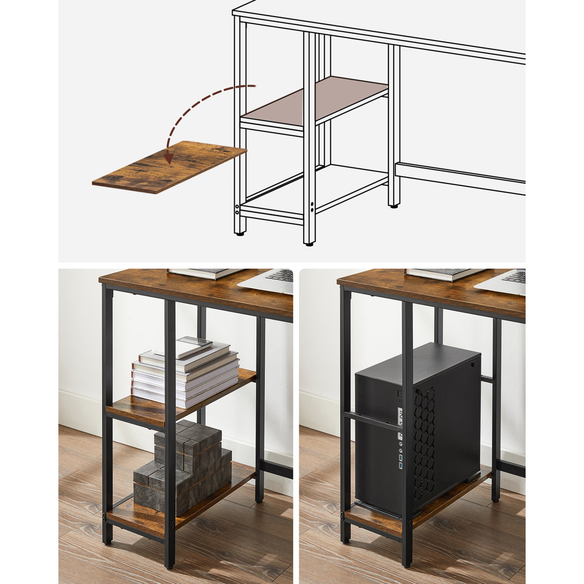 LoftDesigns Alaudin 100Cm W Rectangle Computer Desk & Reviews | Wayfair ...