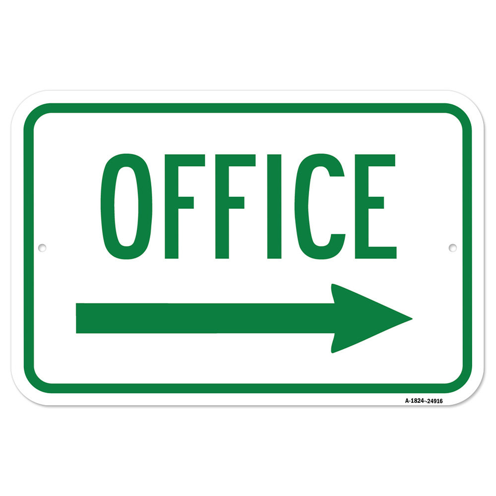 SignMission Office with Right Arrow Heavy-Gauge Aluminum Rust Proof ...