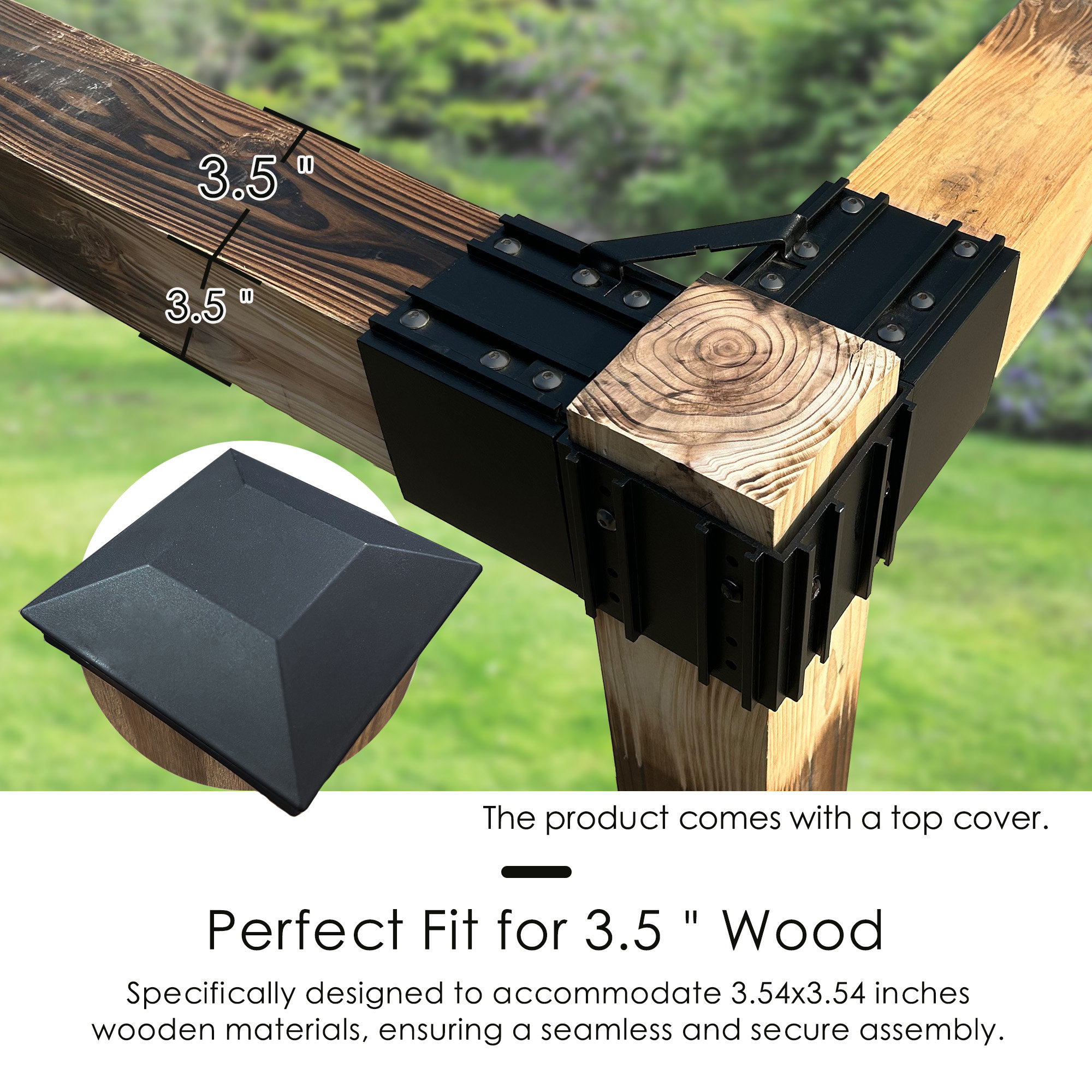 Kozyard Pergola Brackets, 4 Pack Pergola Kit 3-way Right Angle Corner Bracket | Wayfair