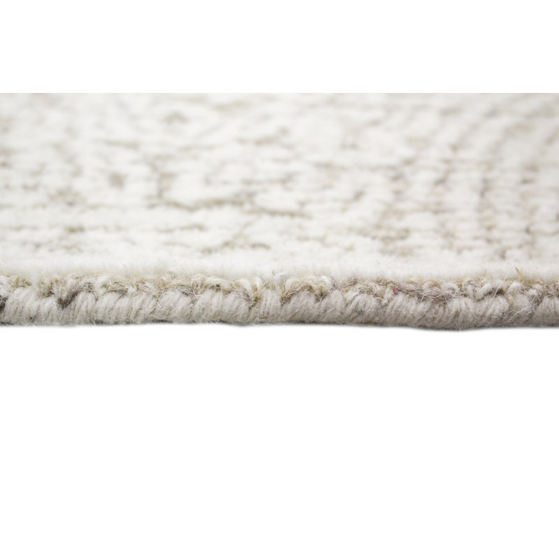 Langley Street Luzia Handmade Hand Tufted Wool Light Gray/White Rug ...