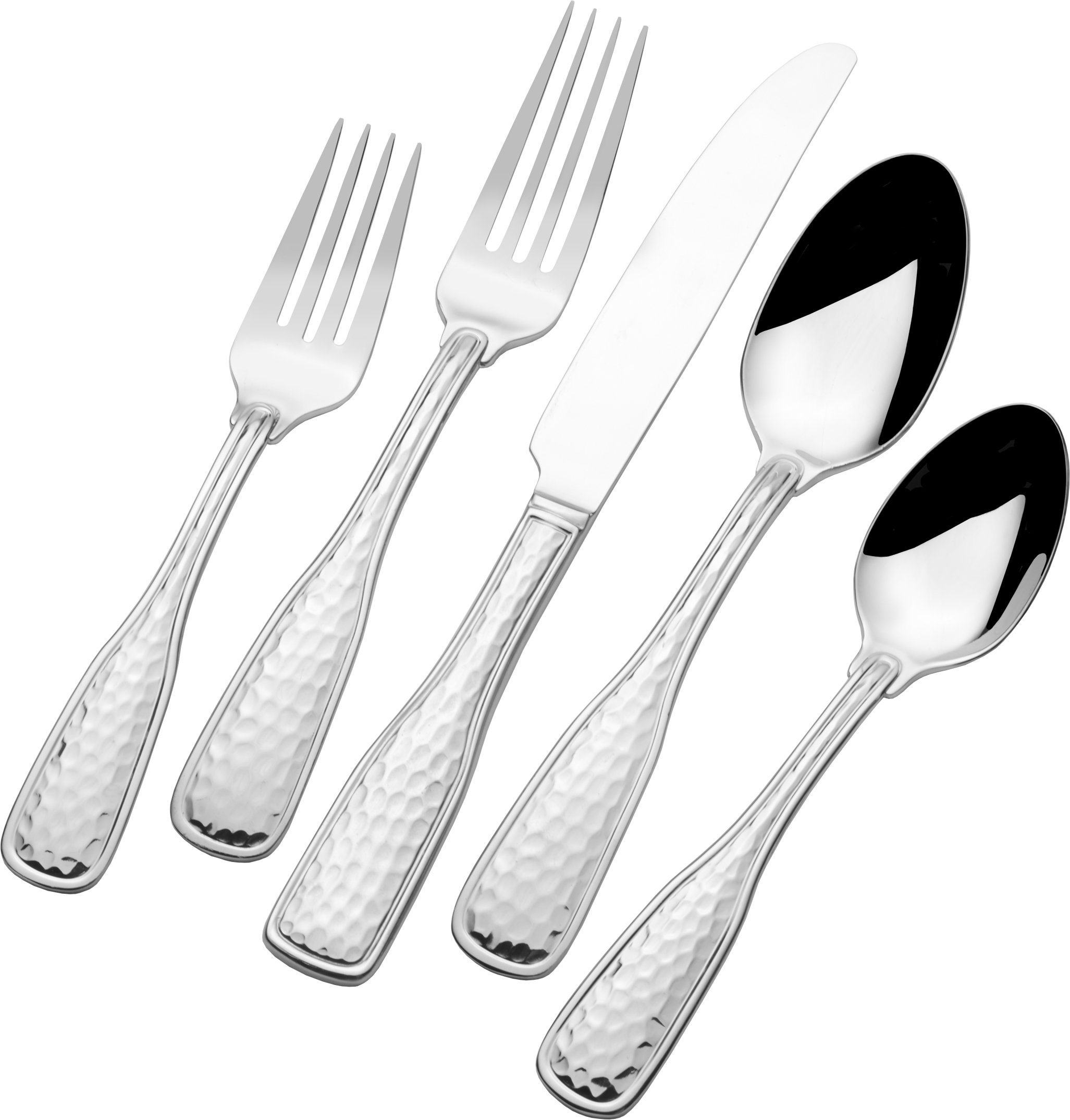 St. James Country Hammered 18/10 Stainless Steel 45pc Flatware Set ...