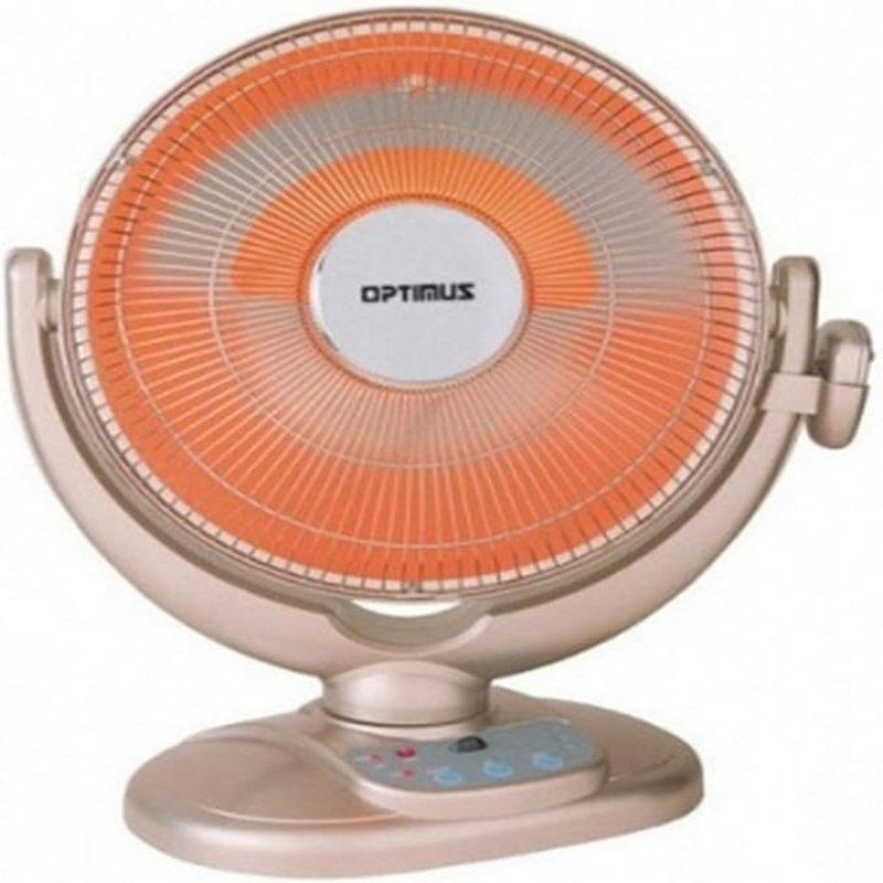 BUILTCO Optimus 14" Oscil Dish Remote Control Heater, Silver | Wayfair