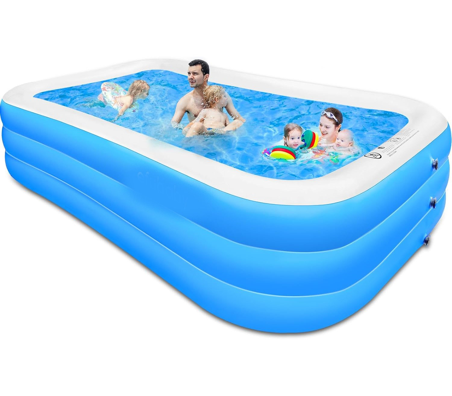 BONLOD Inflatable Swimming Pool Efubaby 120" X 72" X 22" Blow Up Pool ...