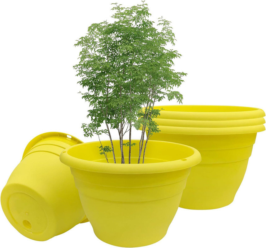 Arlmont & Co. Plant Pots Set of 5, 10 Inch Round Flower Pots, Thickened ...