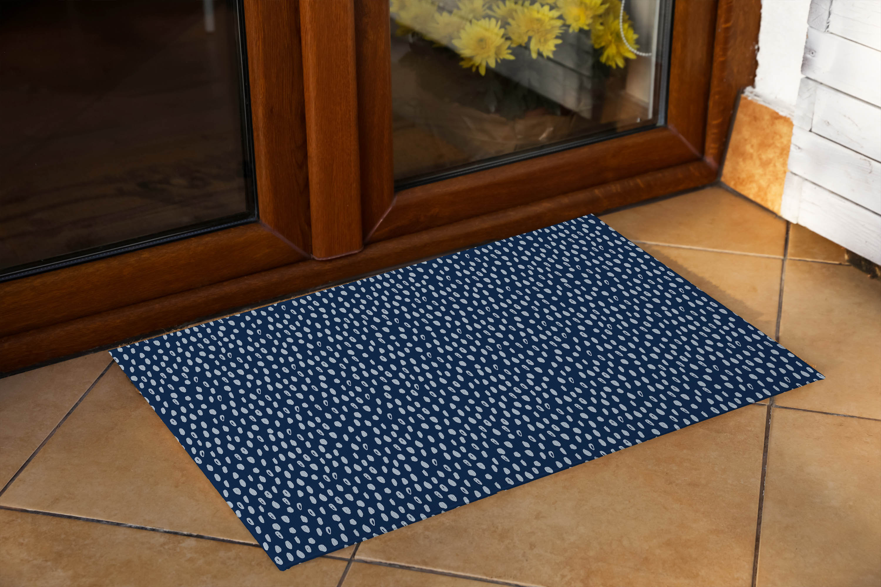 KAVKA DESIGNS POLKA DOT ABSTRACT with Rubberized non-slip Backing ...