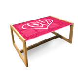 East Urban Home Groovy Coffee Table, Big Heart With Background Retro ...