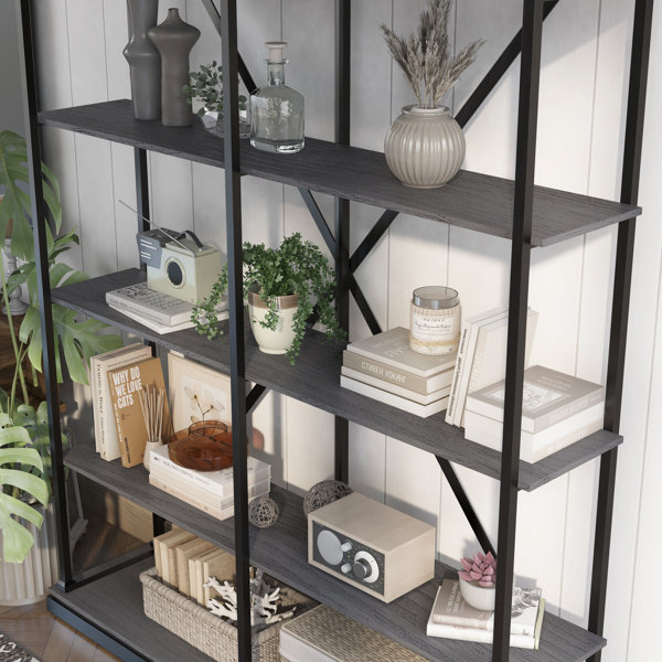 Lark Manor™ Calton 84.25'' H x 58'' W Steel Etagere Bookcase & Reviews ...
