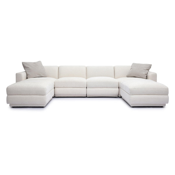 Latitude Run® Kaylor Cream Chenille Modular U-Sectional - Wayfair Canada