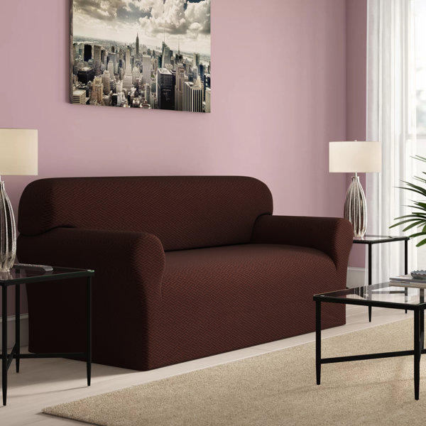 Ebern Designs Box Cushion Sofa Slipcover & Reviews | Wayfair