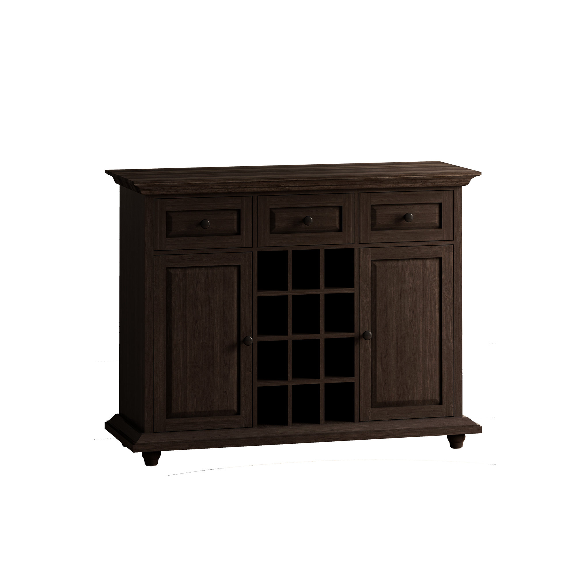 Alcott Hill® Vintage Style 3-Drawer 2-Door Storage Cabinet with 12-Grid ...