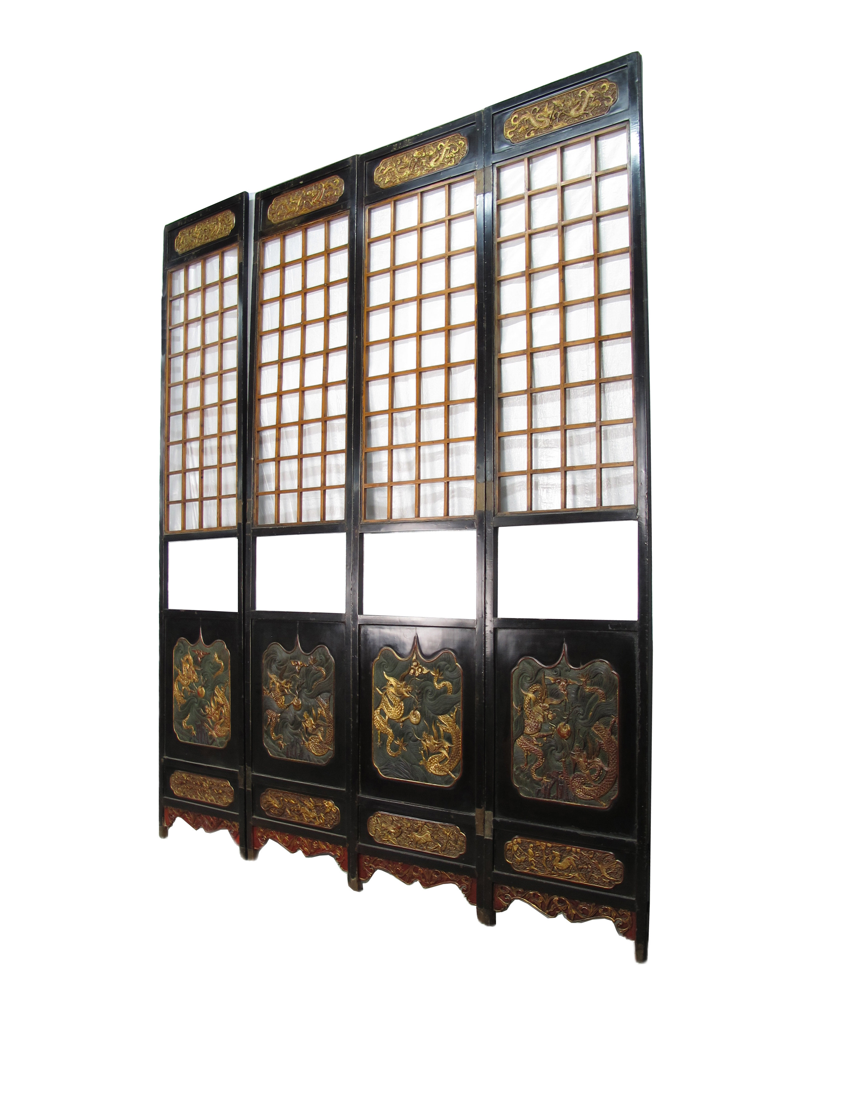 DYAG East Asian Classic Stained Wood Pivot Screen Door | Wayfair