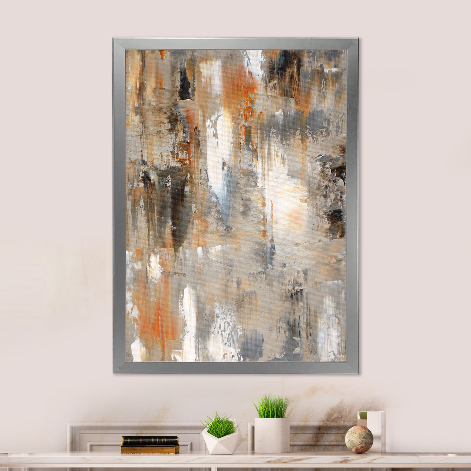 17 Stories Brown Meets Gray Abstract Art Brown Meets Grey Abstract Art ...
