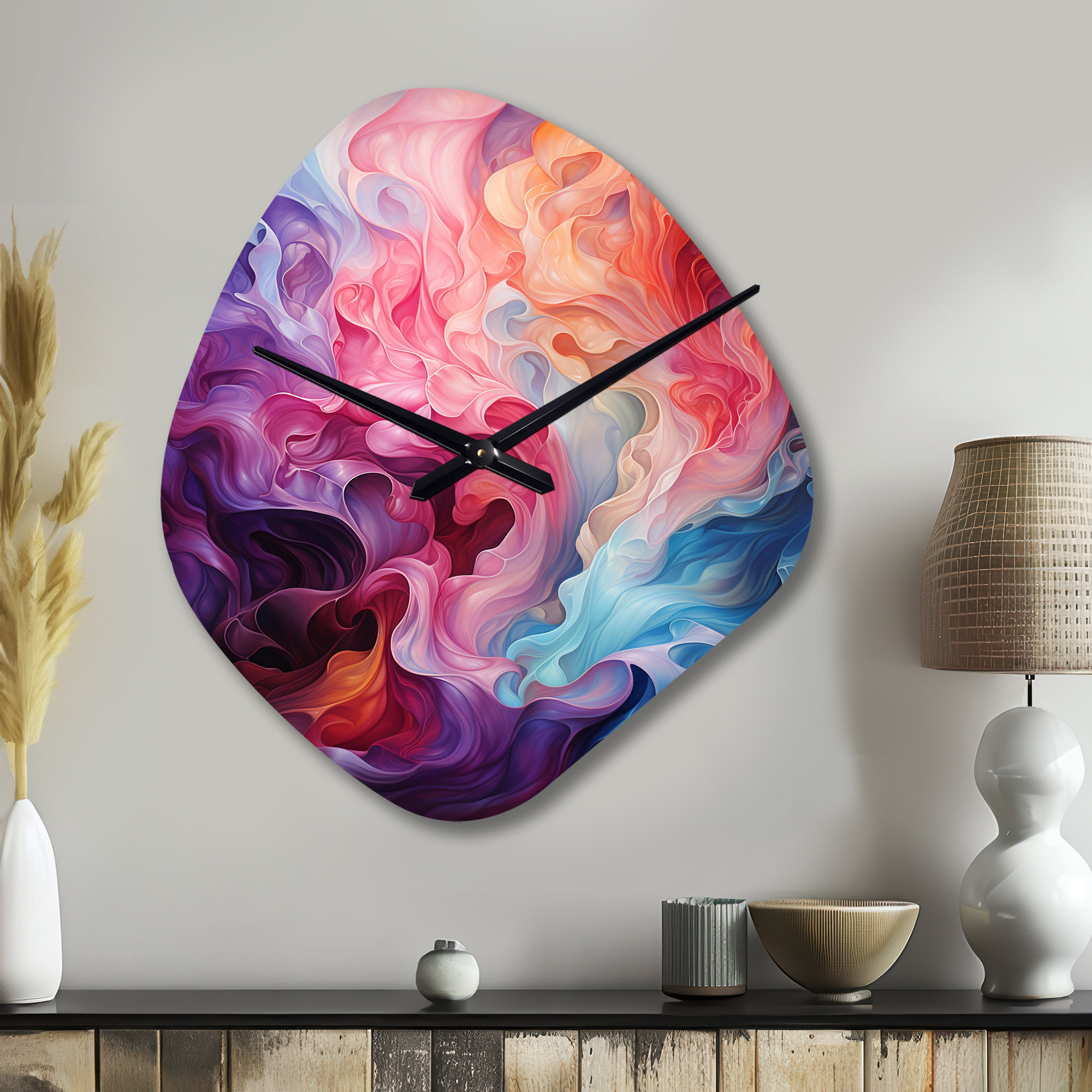 Design Art Opt Art Radiant Spectrum II - Nebula Shape Multi-Color Wall ...