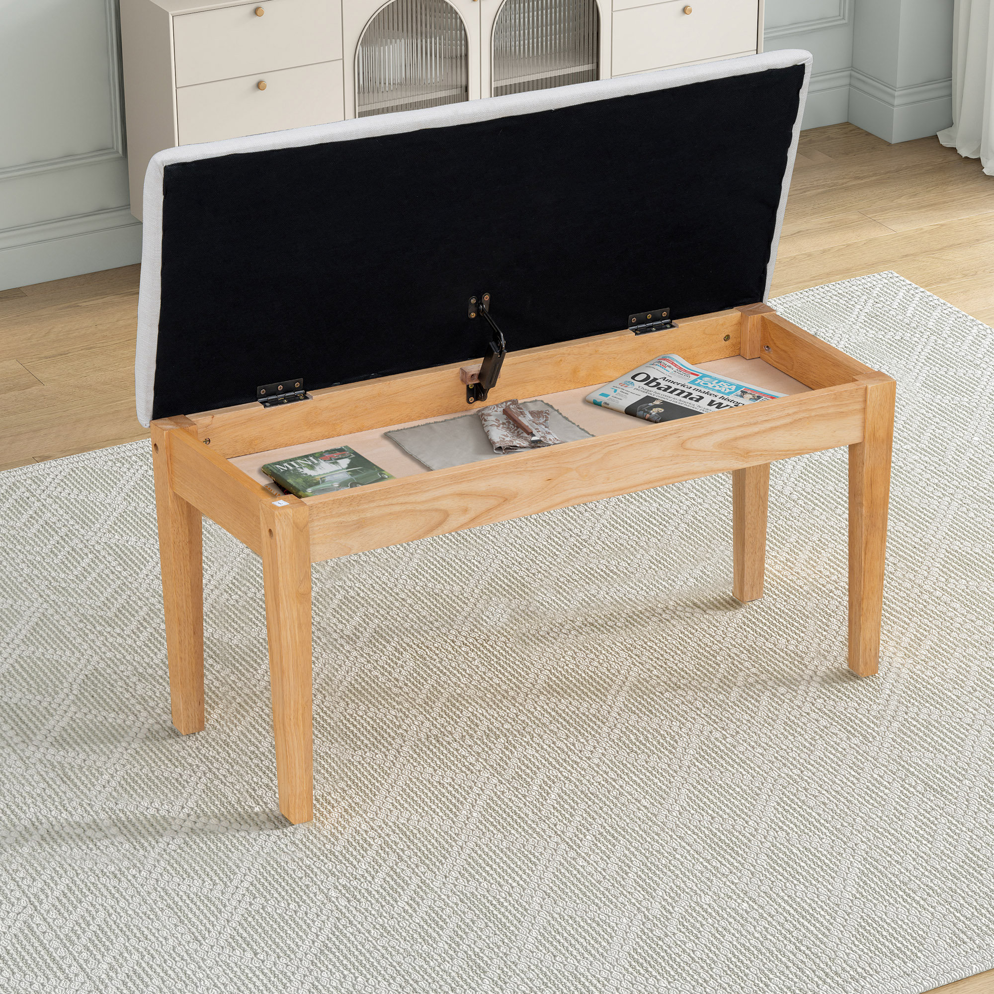 Lark Manor™ 6-Piece Dining Table Set With Storage Table And Bench And ...