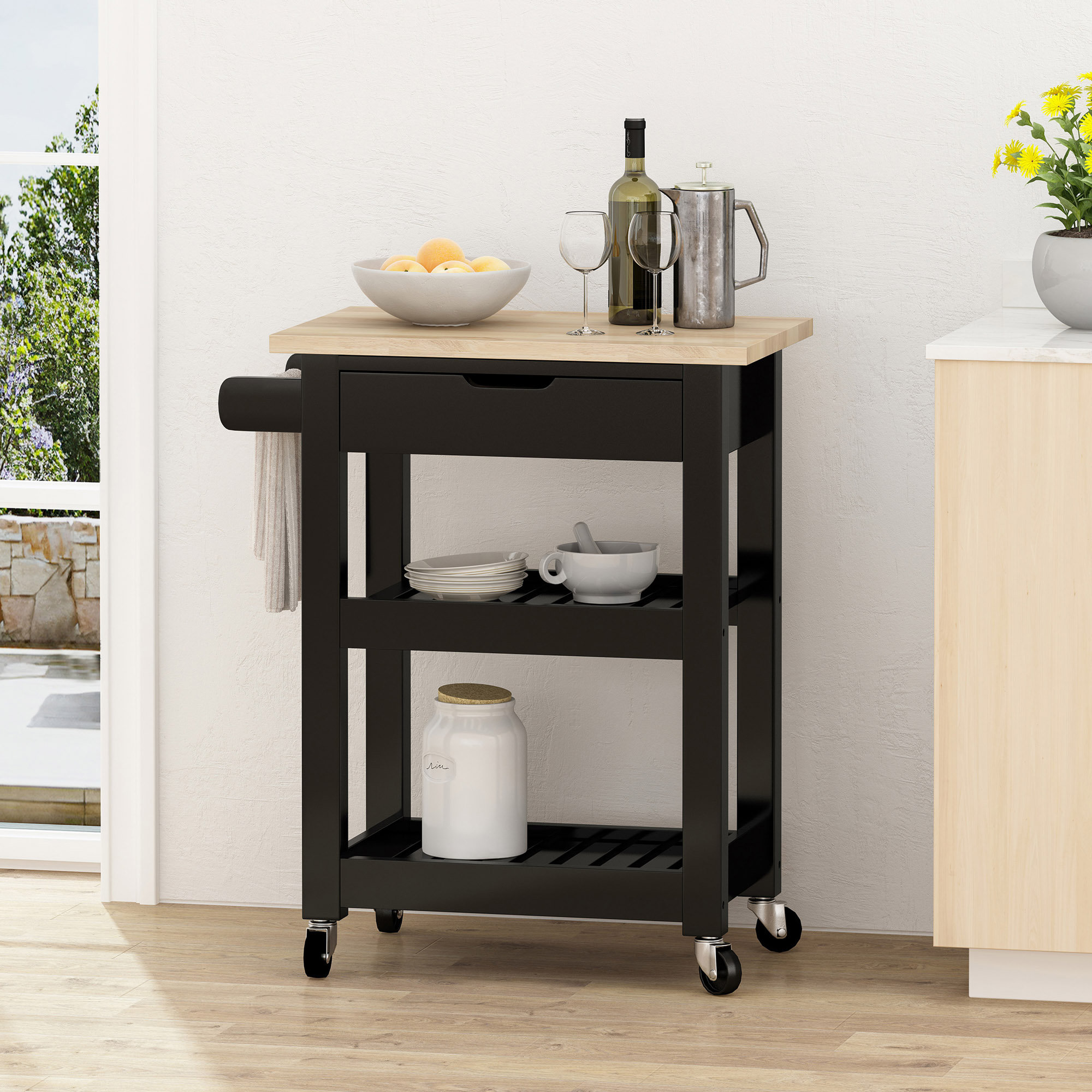 Latitude Run® Modern Kitchen Cart For Living Room Dining Room | Wayfair
