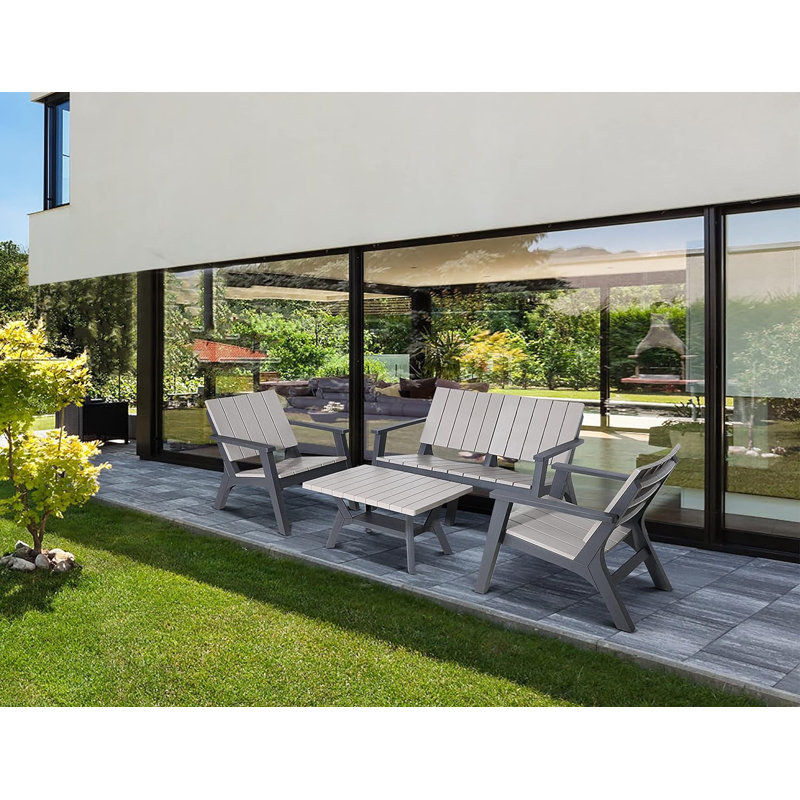 Ebern Designs Honia 4 - Person Outdoor Seating Group with Cushions ...