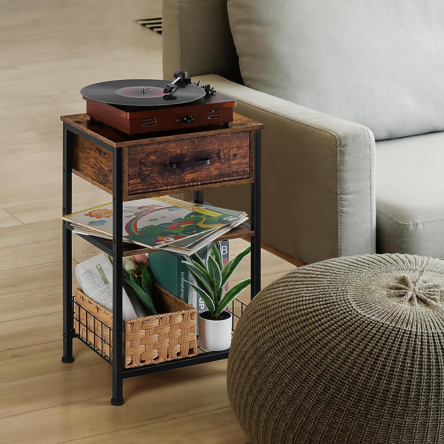 17 Stories Aadithya End Table with Storage and Built-In Outlets ...