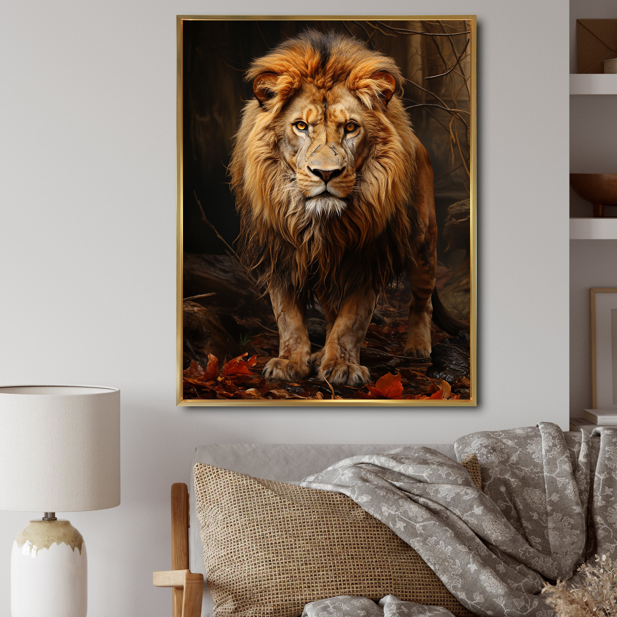 Red Barrel Studio® Lion Realistic Wilderness Realistic I On Canvas ...