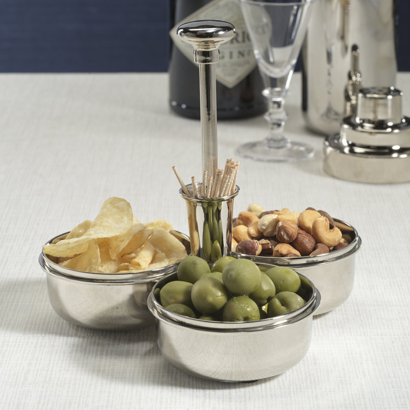Mercer41 Basso Condiment Trio with Cocktail Pick Holder | Wayfair
