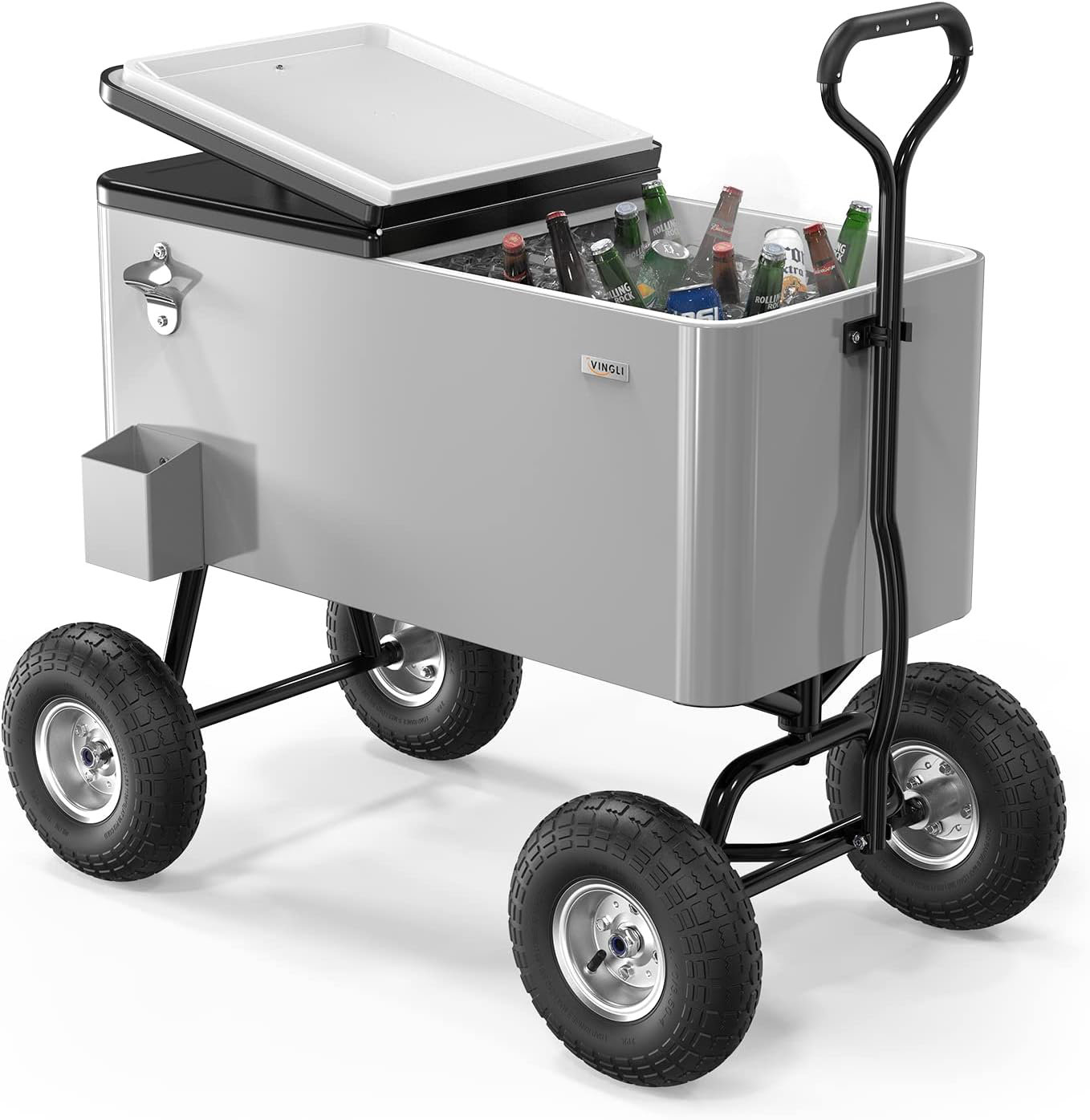 ATC CABINETS 80-Quart Trolley Rolling Refrigerator Freezer with Long ...