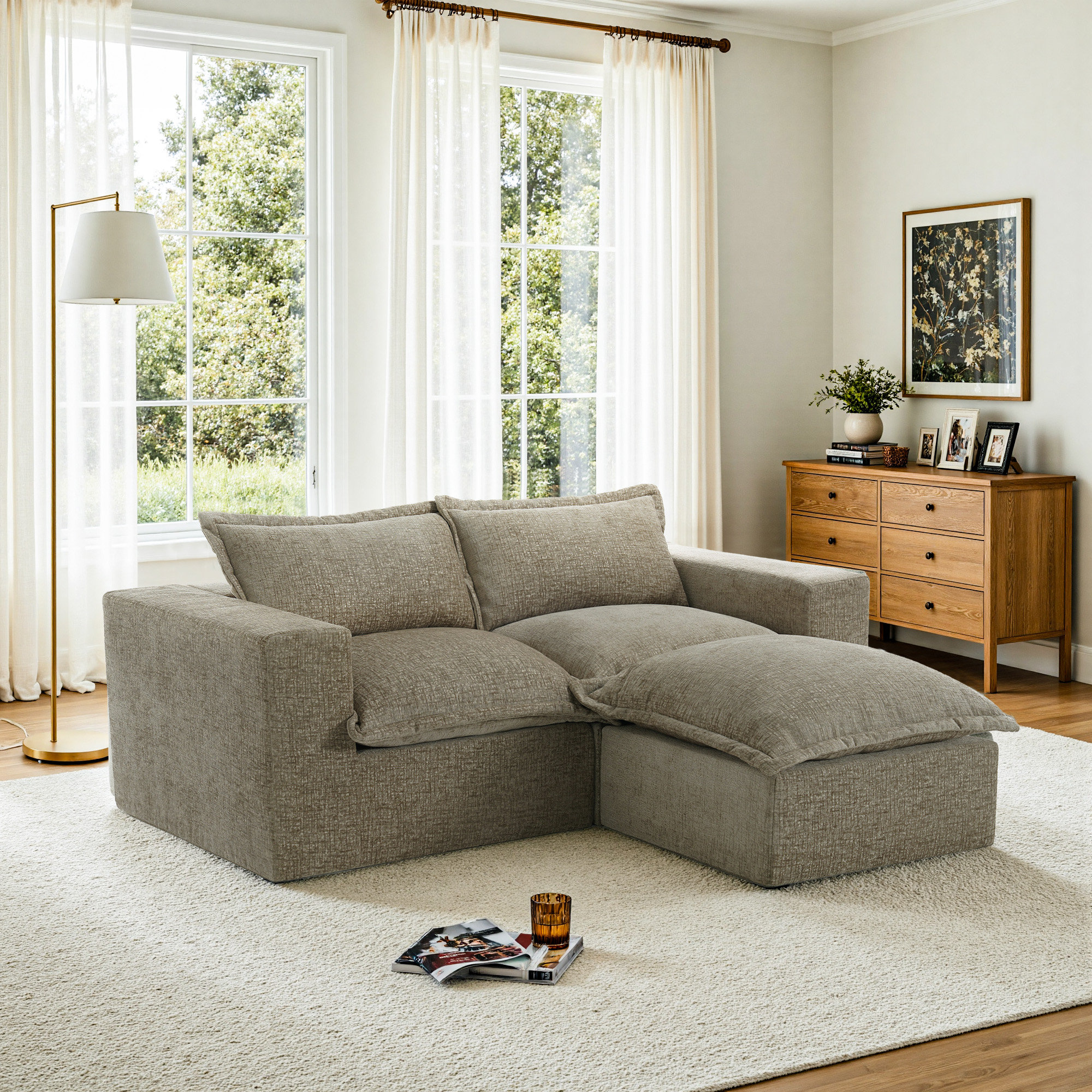 Latitude Run® 3 - Piece Upholstered Chenille Modular Sectional Sofa ...