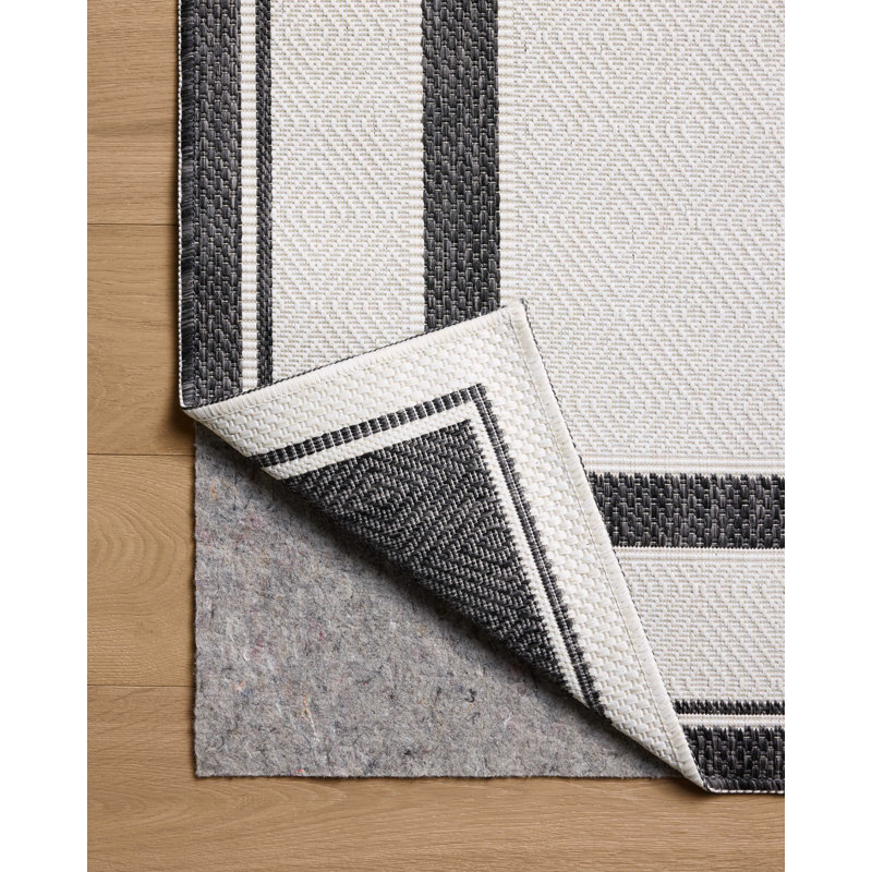 Ebern Designs Badgery Onyx / Ivory Reversible Indoor / Outdoor Area Rug ...