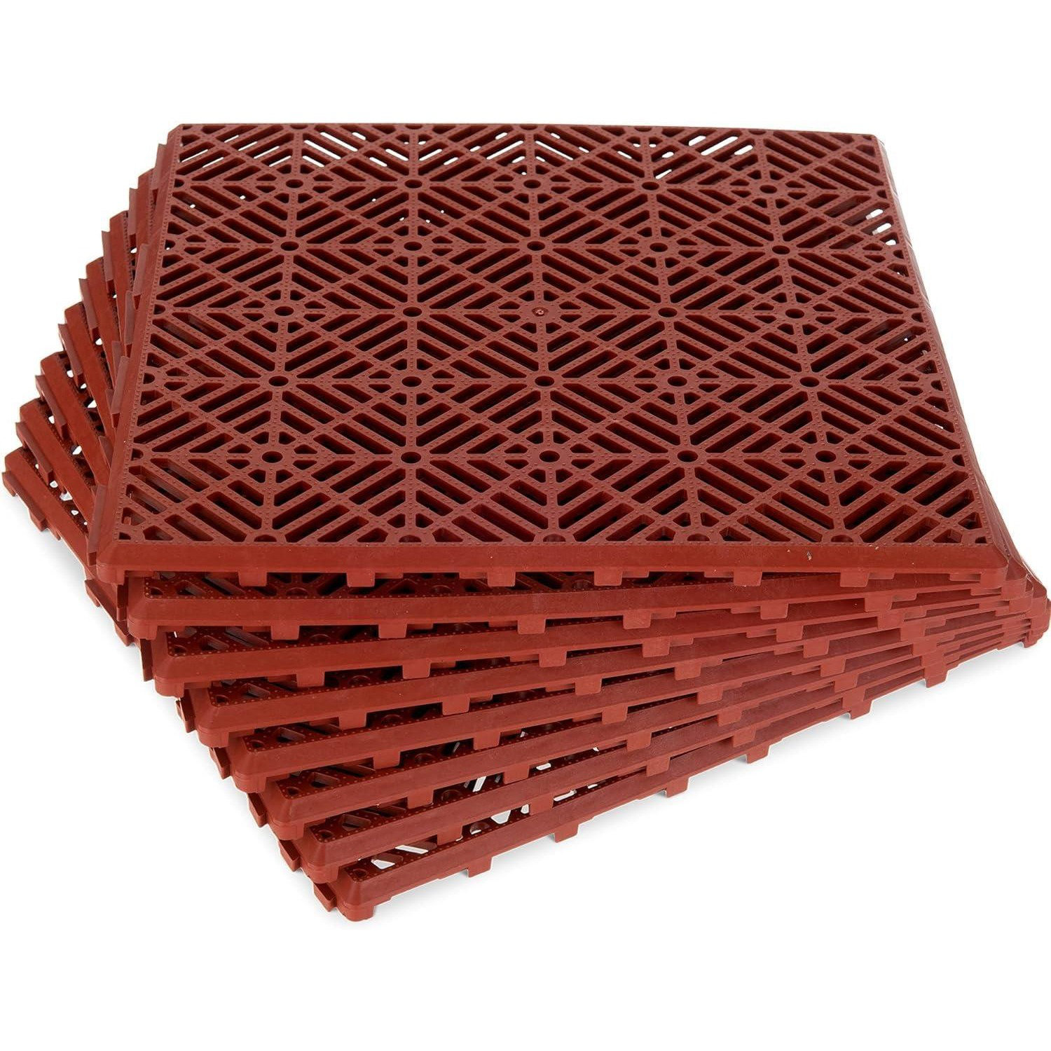 Dakota Fields Caimon Terracotta Mesh Effect Interlocking Garden Tiles ...