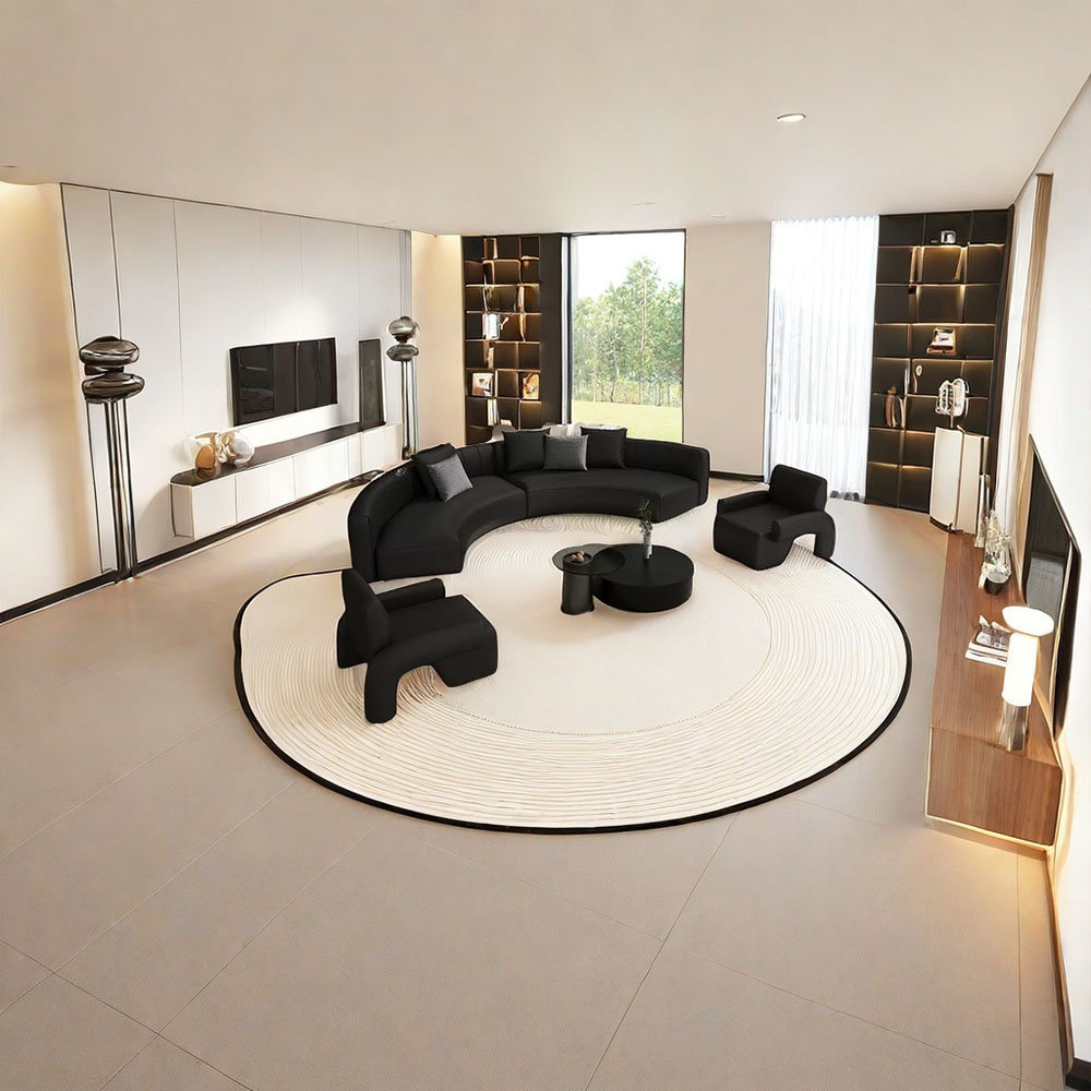 Walkoly Black semi-circular arc negotiating sofa - Wayfair Canada