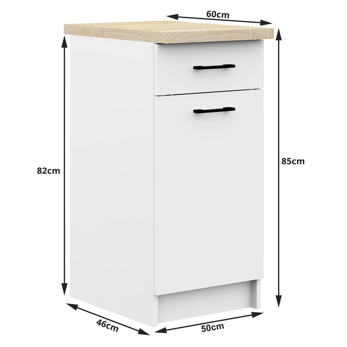 Akord The kitchen base cabinet is white Base Unit | Wayfair.co.uk
