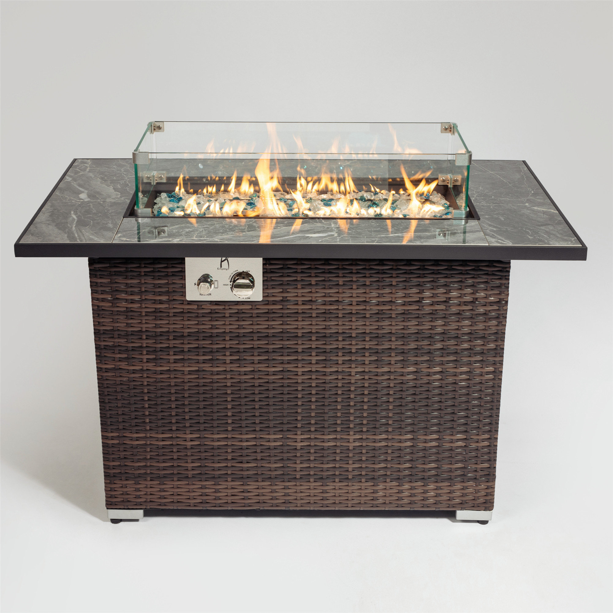 CCJKLO 20 lb. Outdoor Propane Fire Pit Glass - Wayfair Canada