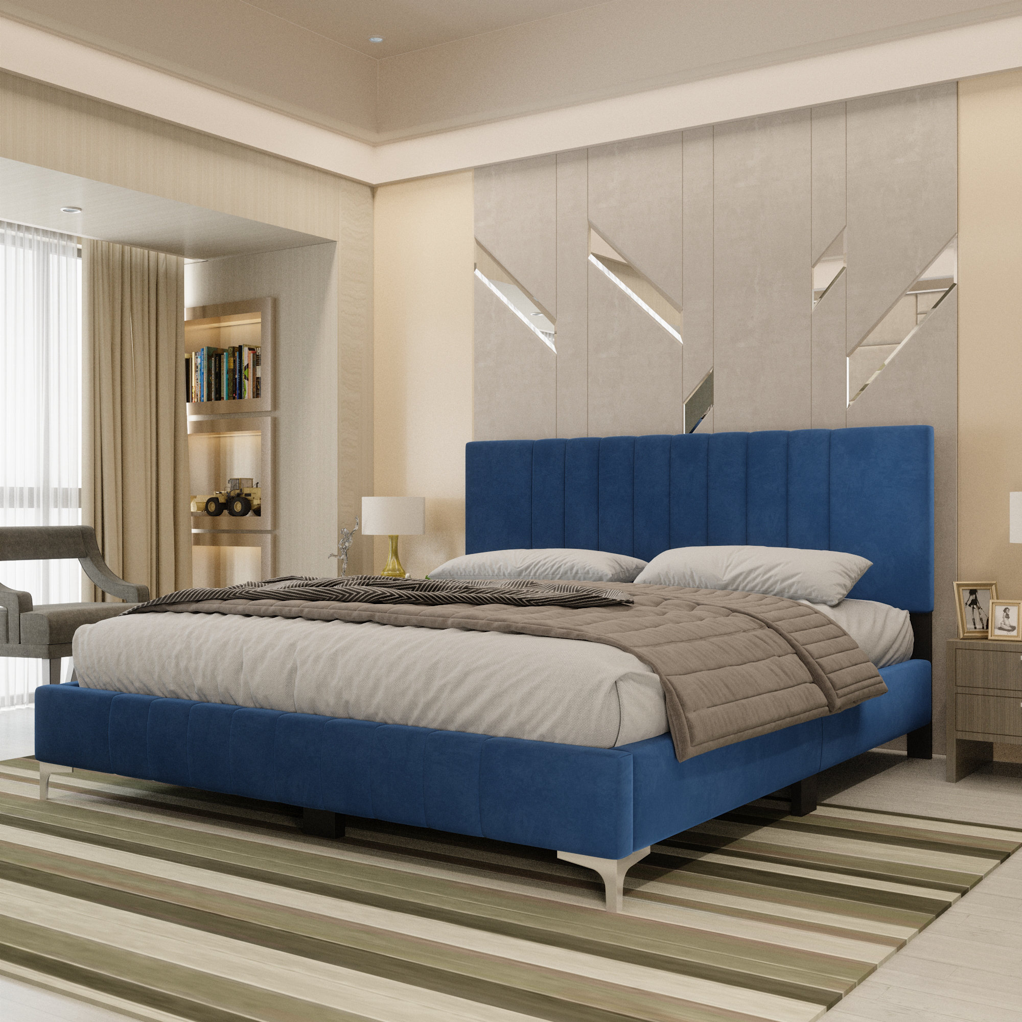 Mercer41 Leeron Velvet Bed. & Reviews | Wayfair