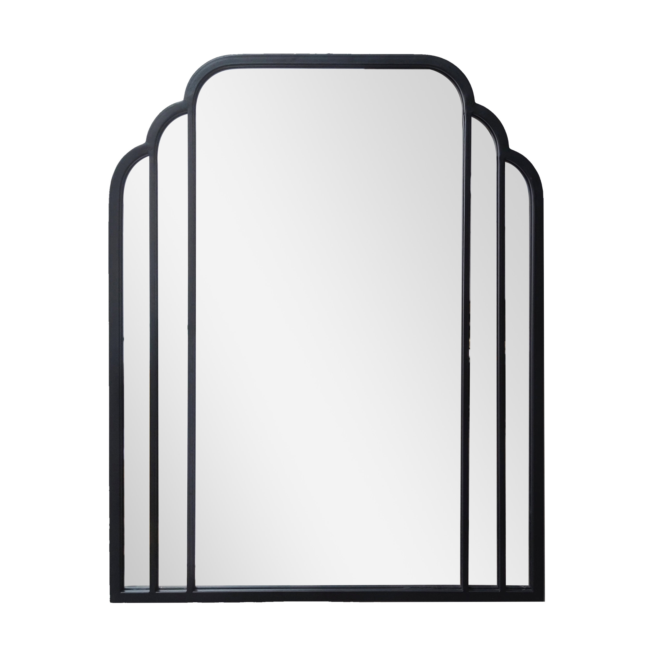 Red Barrel Studio® VIP 24 in. Black Art Deco Shaped Mirror | Wayfair