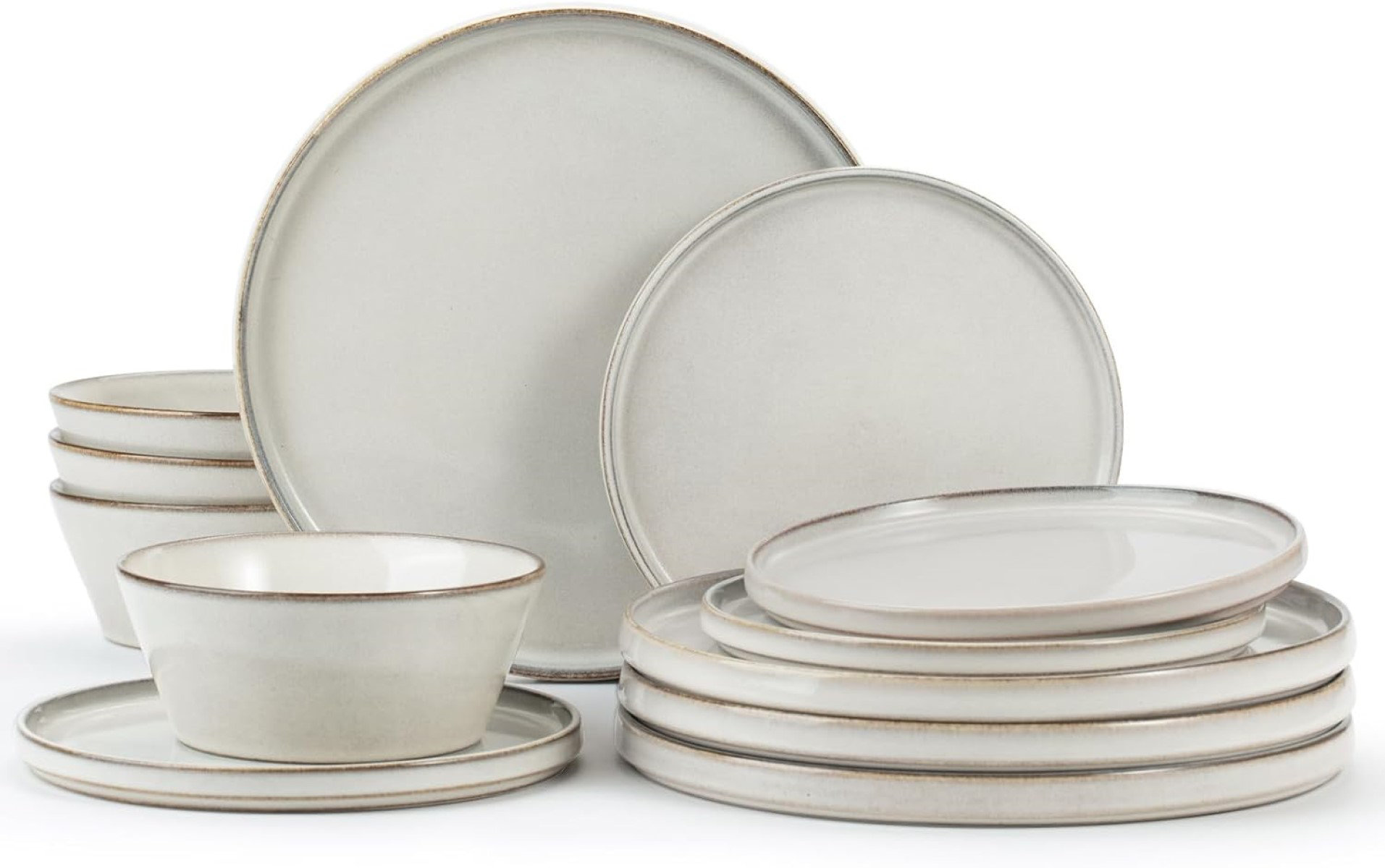 Hokku Designs Gannett 12 Piece Stoneware Dinnerware Setwith Lipped ...