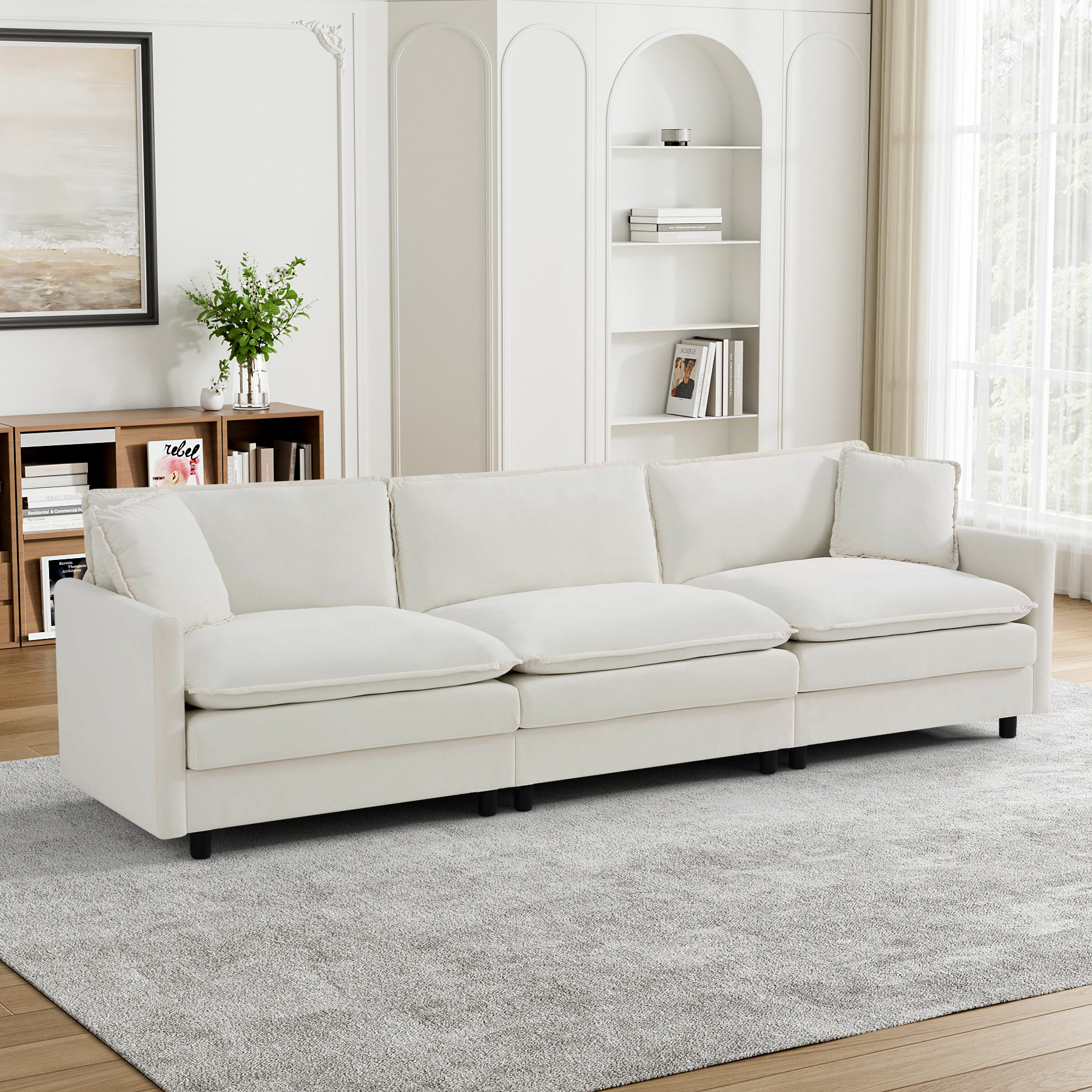 Latitude Run® Maarif 114'' Upholstered Sofa 3 - Piece Couch - Wayfair ...
