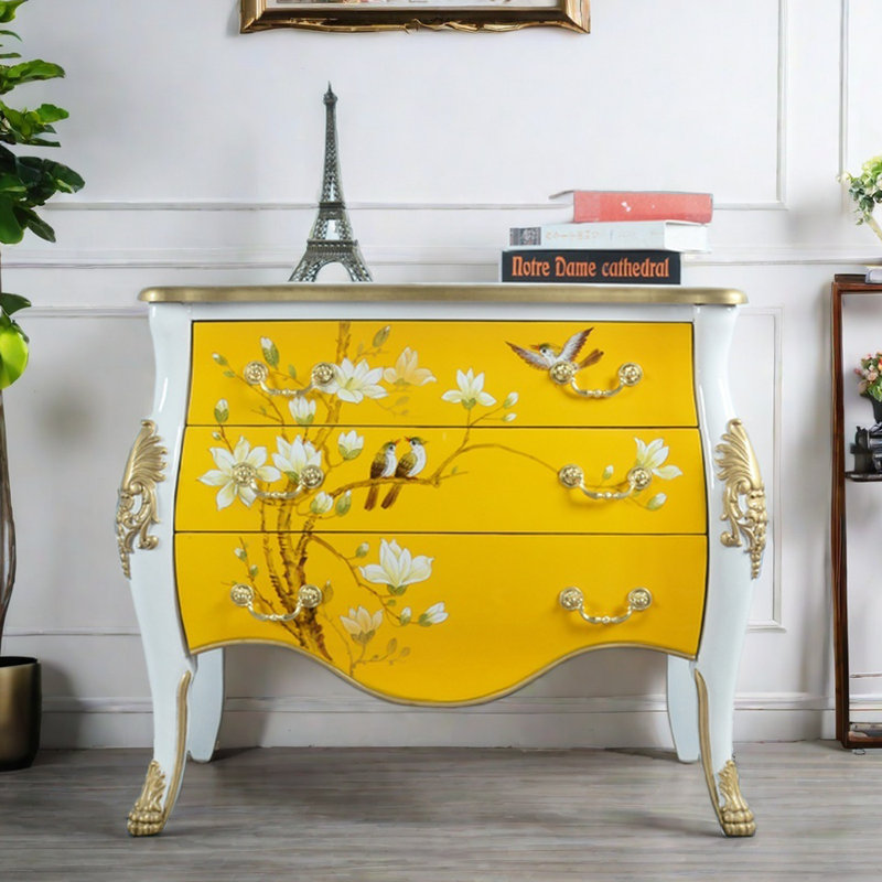 Vivid Space Creation 3-Drawer Painted Accent Chest & Storage Cabinet ...