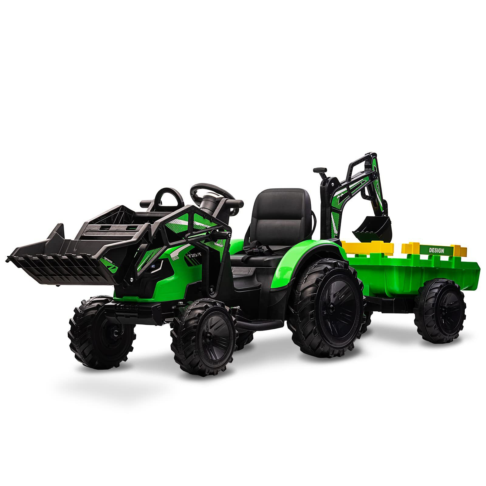 Hetoy 24V 3 In 1 Kids Ride On Tractor, Excavator & Bulldozer | Wayfair