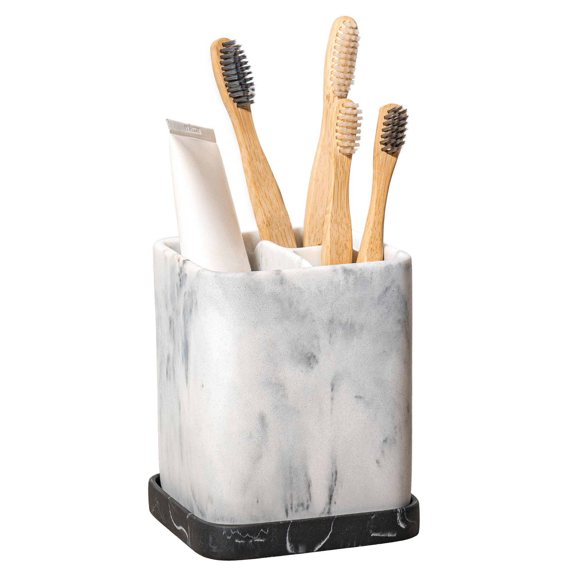 Ivy Bronx Toothbrush Holder, Countertop Marble Look Electric Toothbrush ...