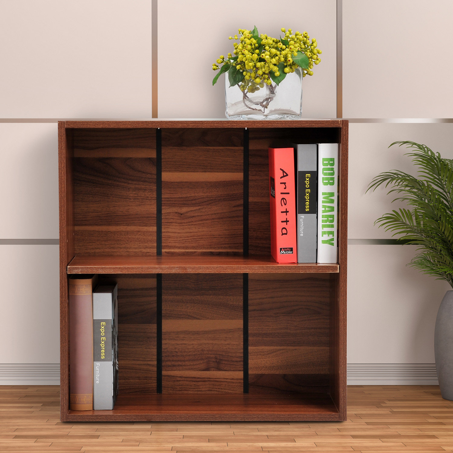 George Oliver Janzen Wood Small 2 Tier Cube Bookcase & Reviews | Wayfair