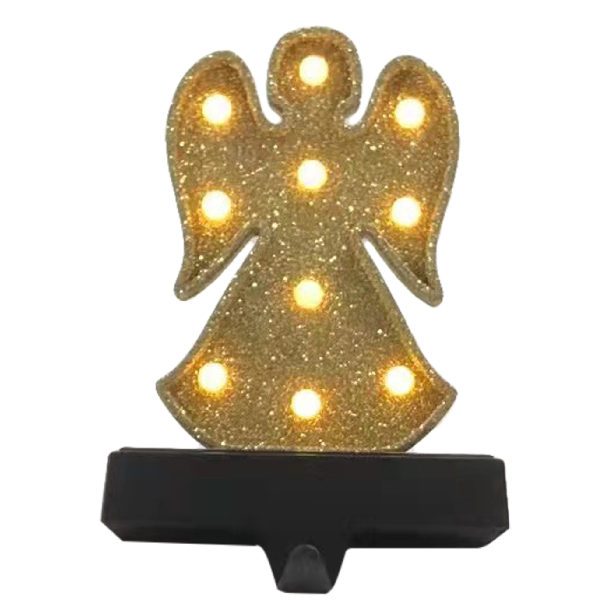 Northlight Seasonal Gold Glittered LED Lighted Angel Christmas Stocking ...