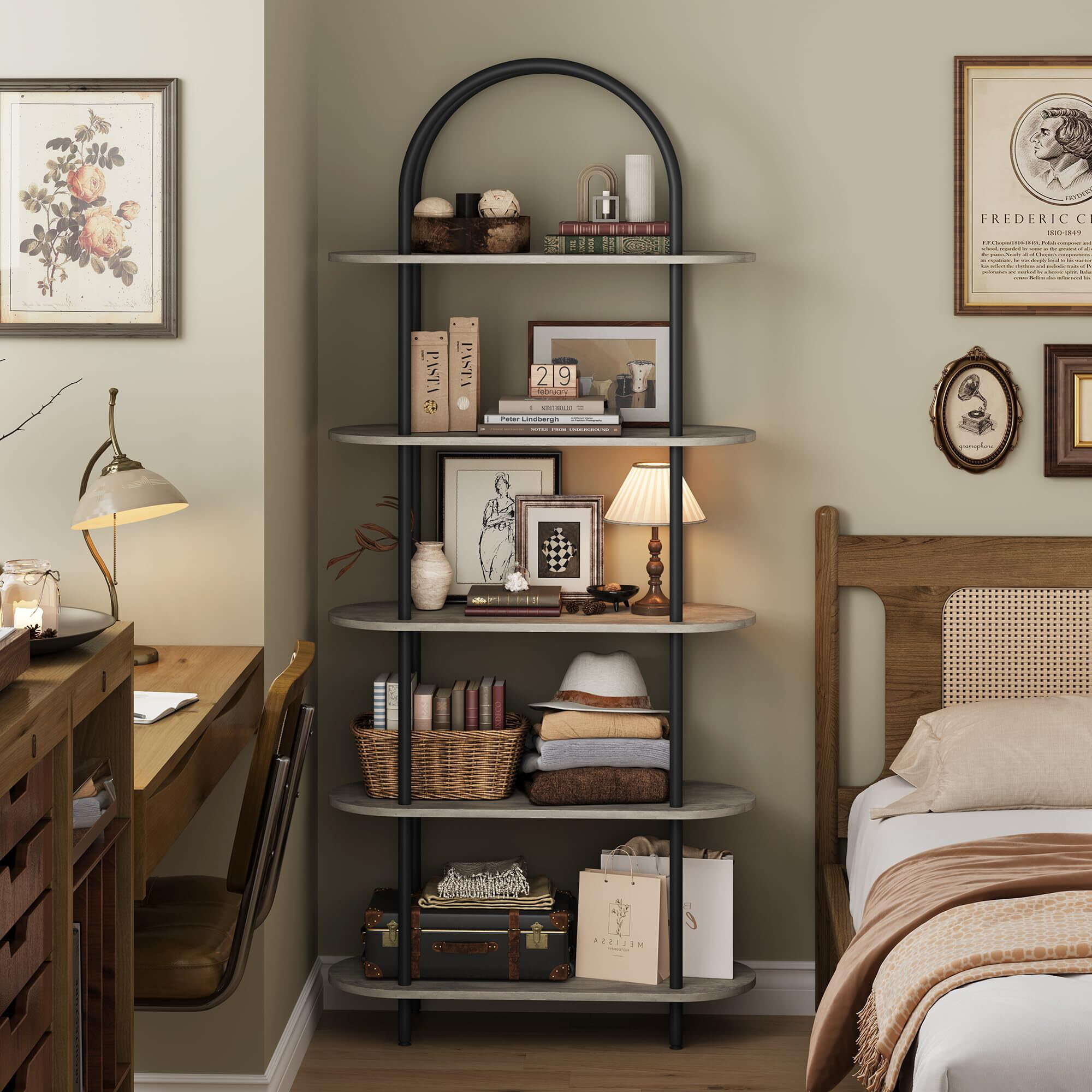 17 Stories 5 Tier Open Bookshelf Arched Display Racks - Wayfair Canada